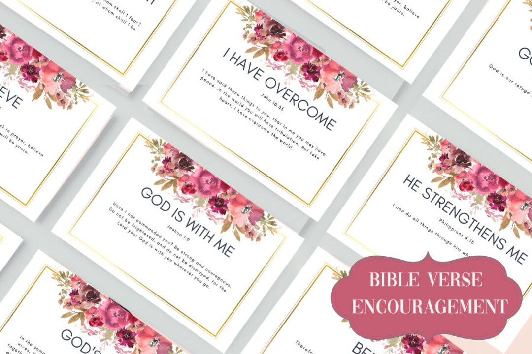 Encouragement Bible Verse Cards Printable | Inspirational Cards ...
