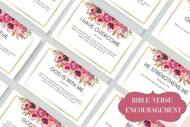 Encouragement Bible Verse Cards Printable | Inspirational Cards ...