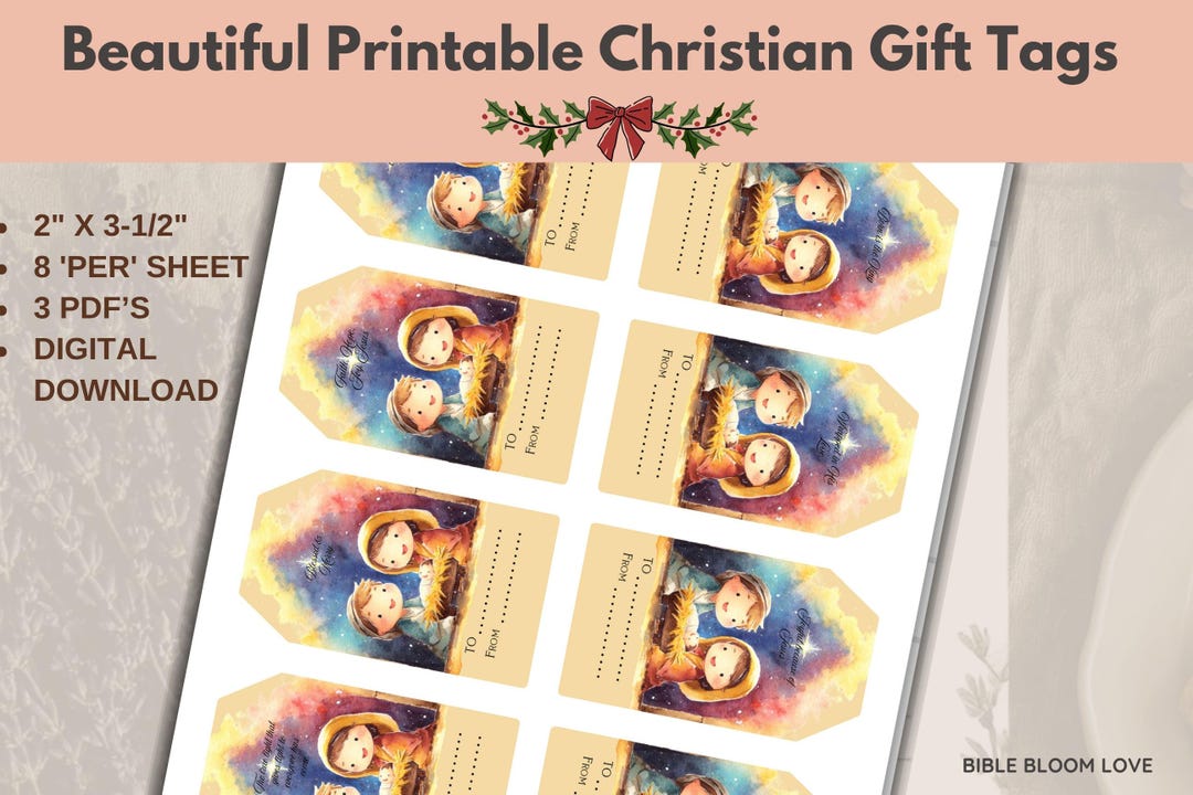 Christian Christmas Gift Tags Printable | Bible Verse Gift Tags ...