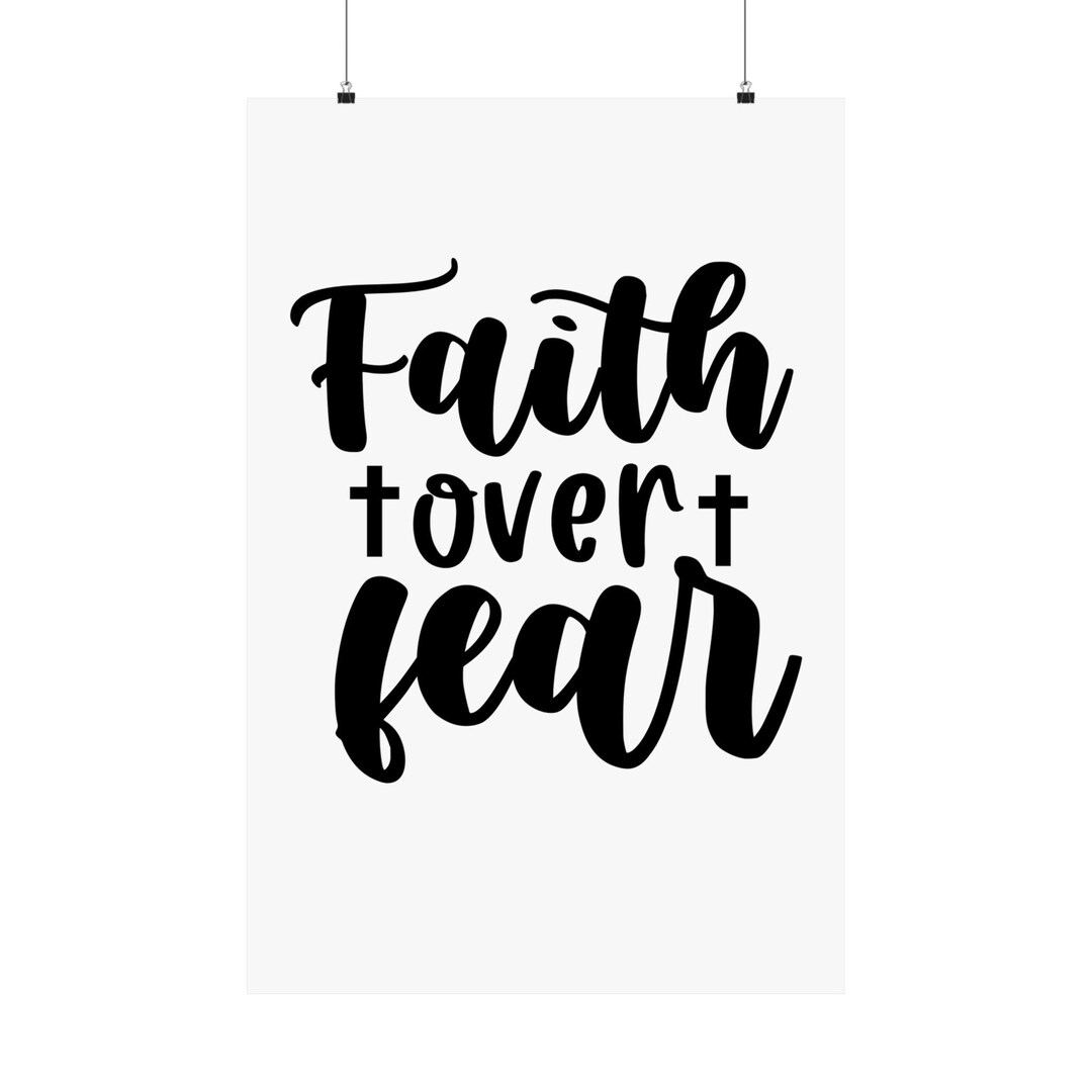 Faith Over Fear Poster Art Print, Christian Scripture Wall Decor, Bible ...