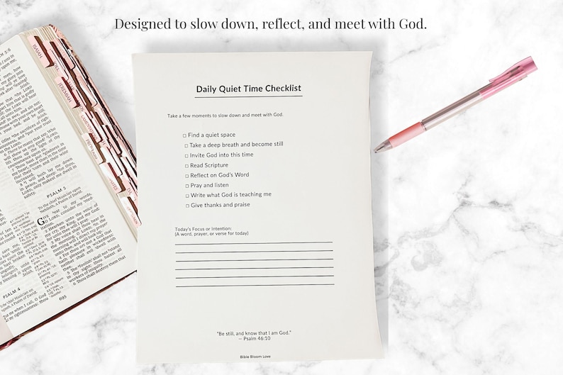 Daily Quiet Time Checklist Printable, Christian Devotional Pages ...