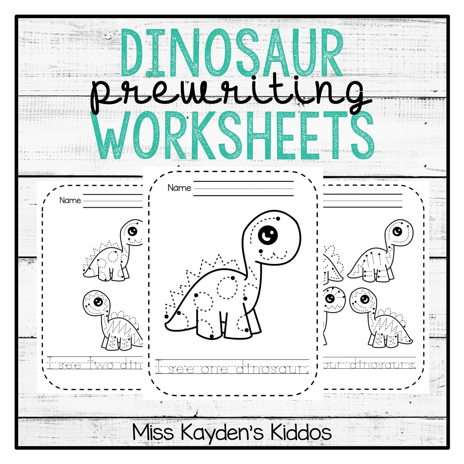 Printable Dinosaur Prewriting Tracing Worksheets Handwriting | Etsy