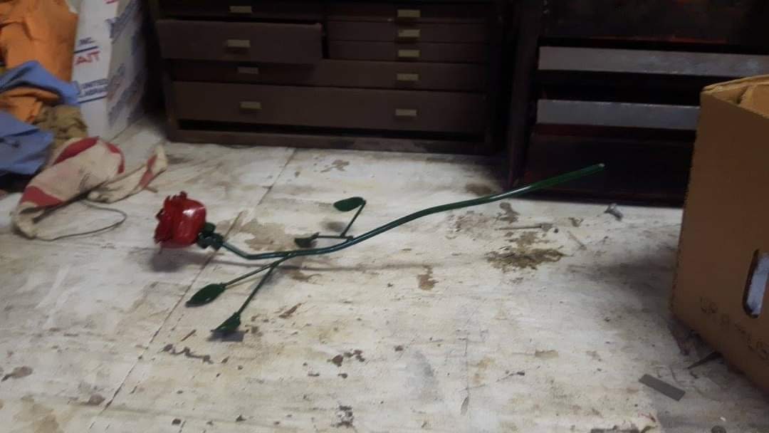 Red Metal Hand Made Rose - Etsy