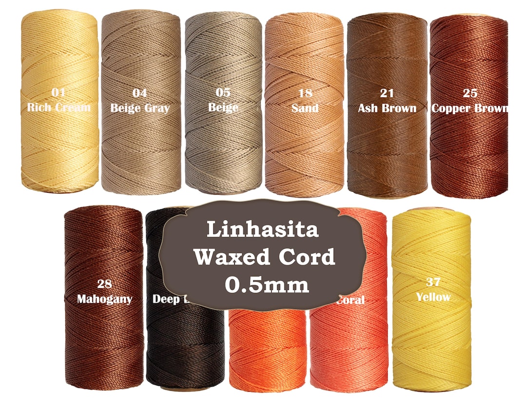 20 Meters Linhasita Waxed Cord 0.5mm, Macrame Cord, Beading Thread ...