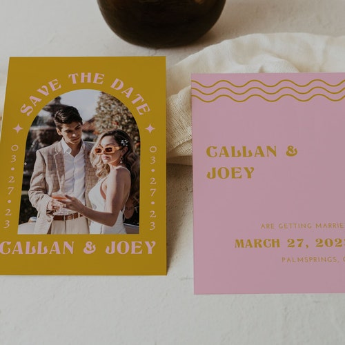 Retro Disco Save the Date Template - Etsy