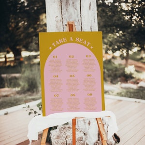 Seating Chart Template, Boho Seating Chart, Arched Seating Chart ...