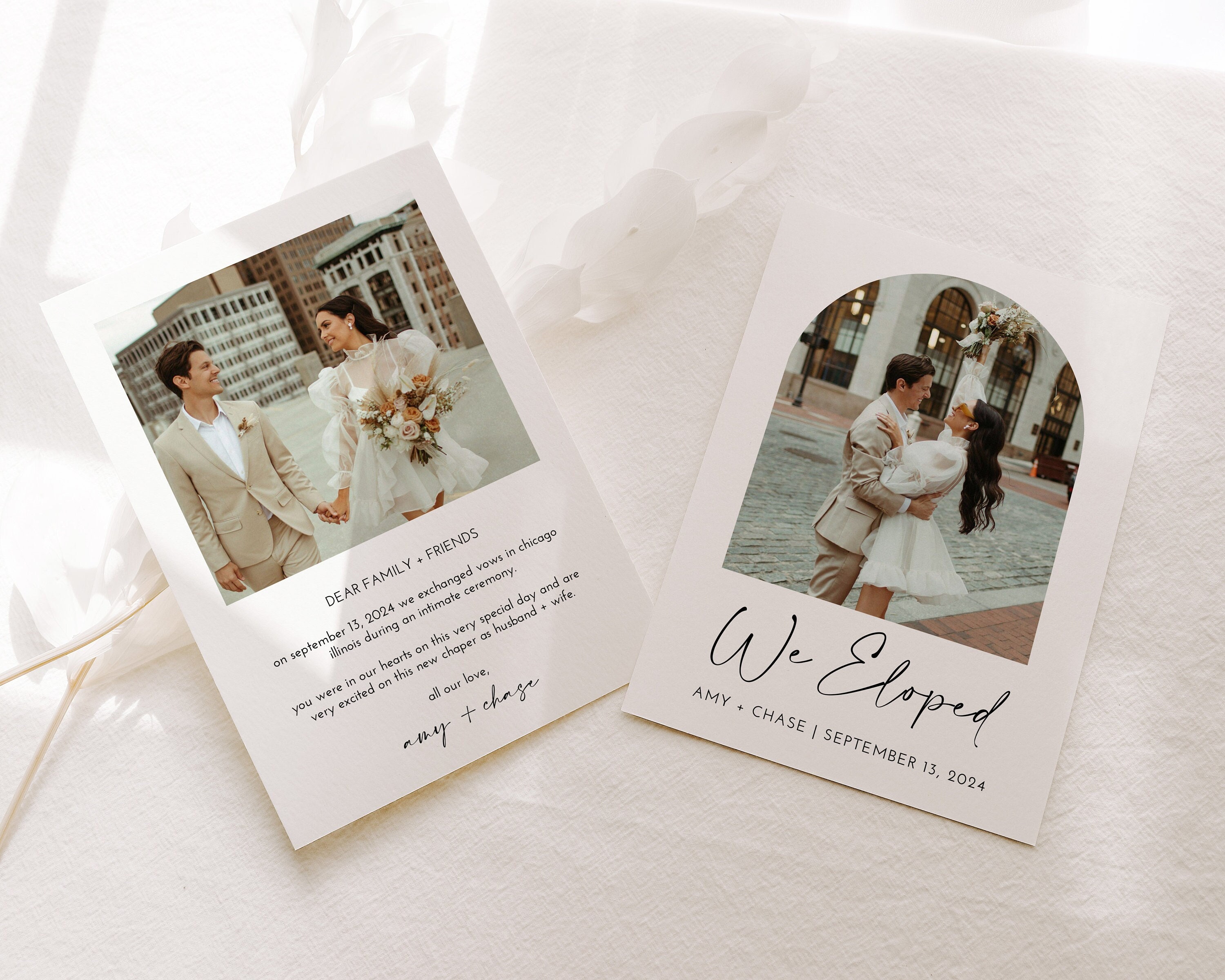 Elopement Card, We Eloped Card, Elopement Announcement, Wedding ...