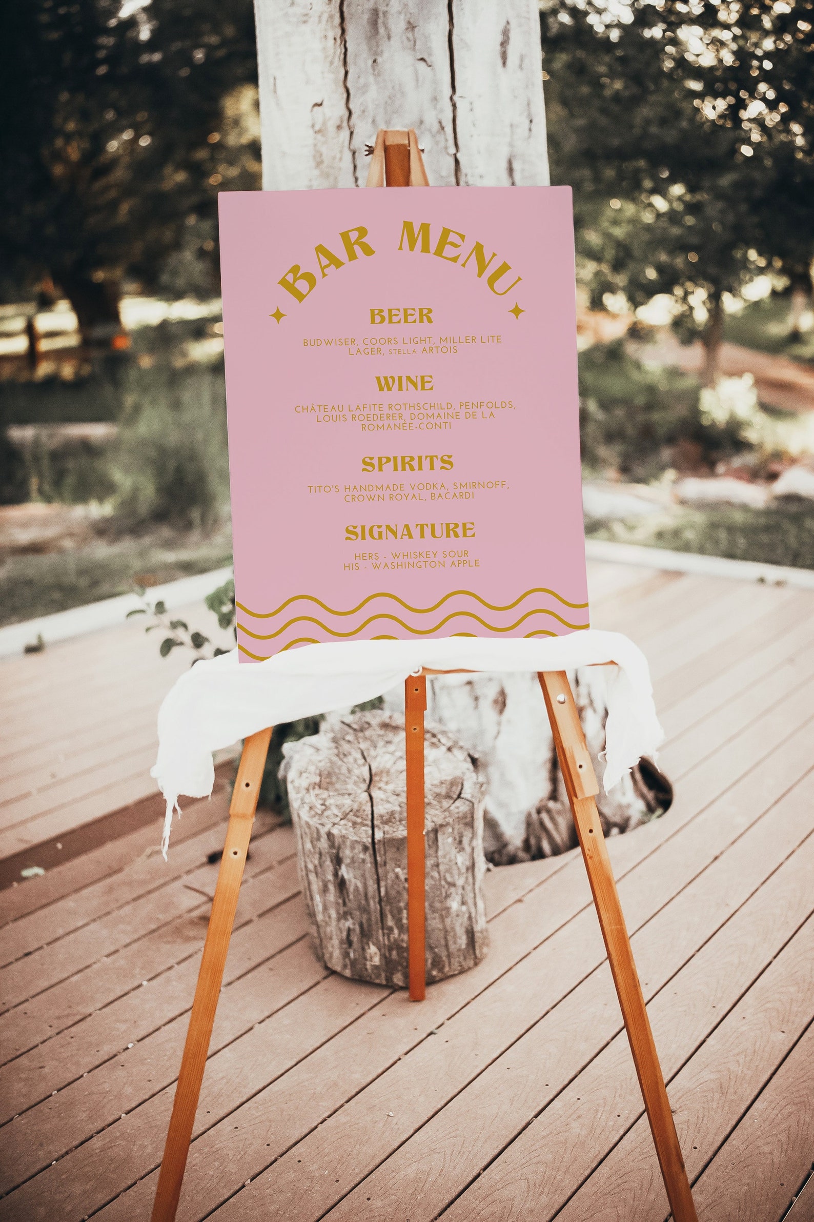 Bar Menu Sign Template Drink Menu Sign Wedding Signature - Etsy Canada