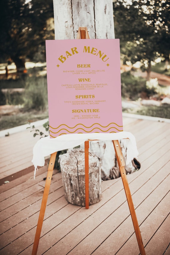 Bar Menu Sign Template Drink Menu Sign Wedding Signature - Etsy