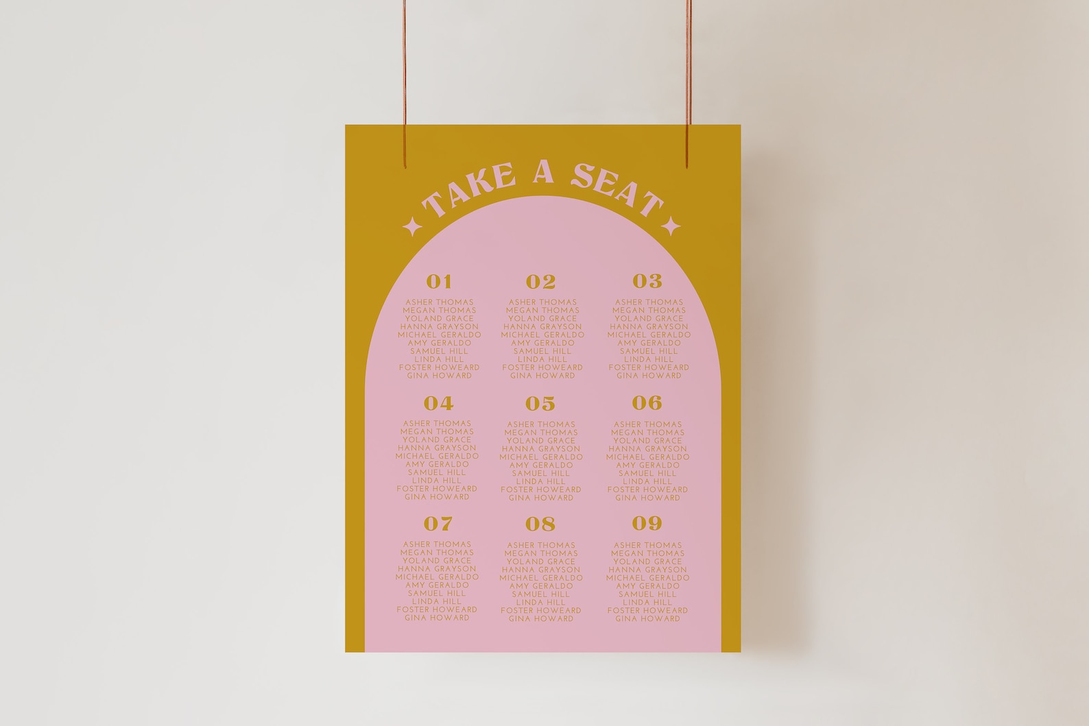 Seating Chart Template Boho Seating Chart Arched Seating - Etsy