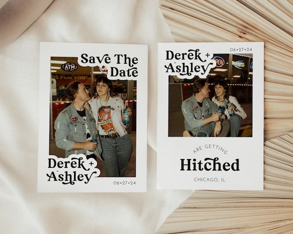 Retro Save the Date Save the Date Template Save the Date - Etsy