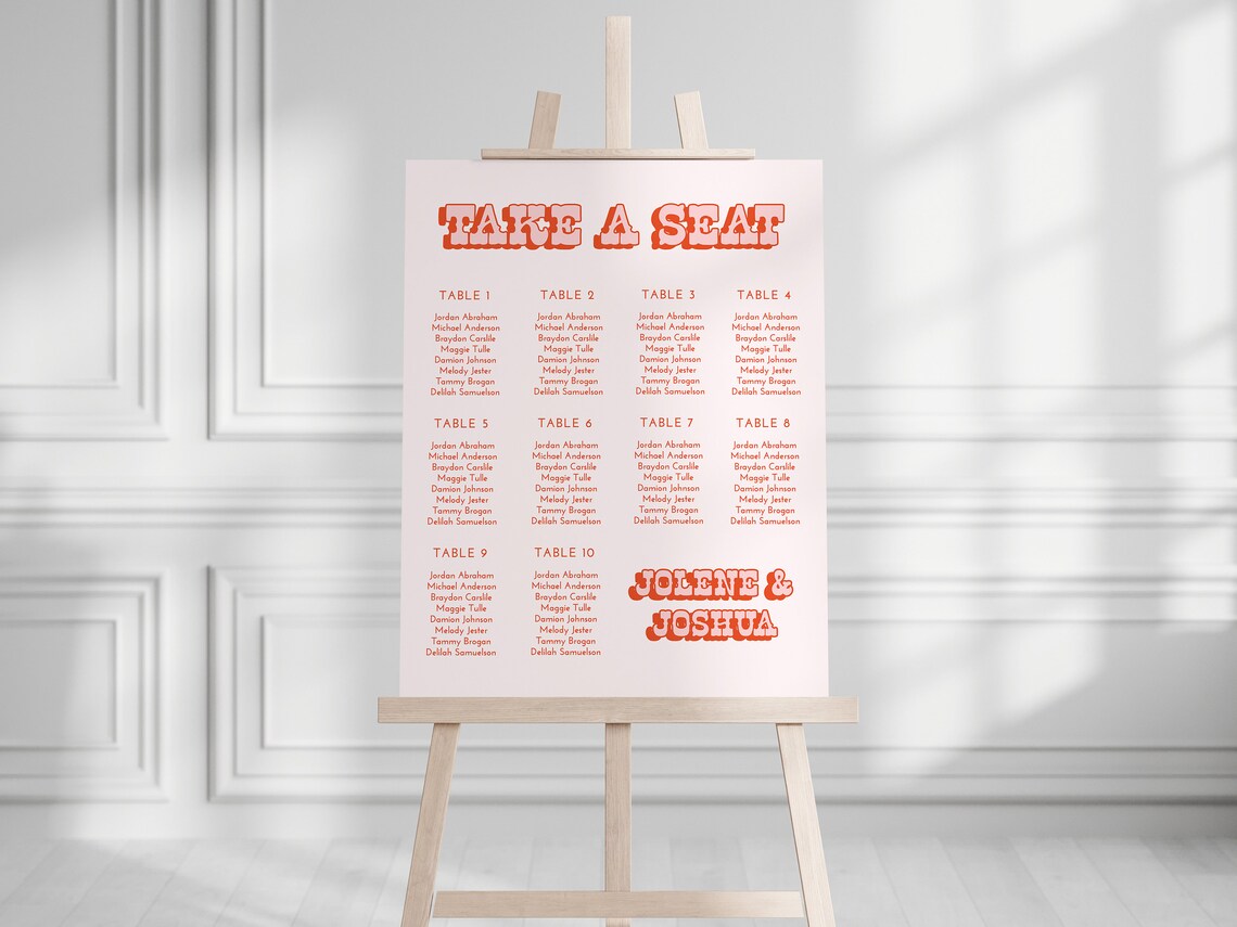 Seating Chart Template Boho Seating Chart Arched Seating - Etsy