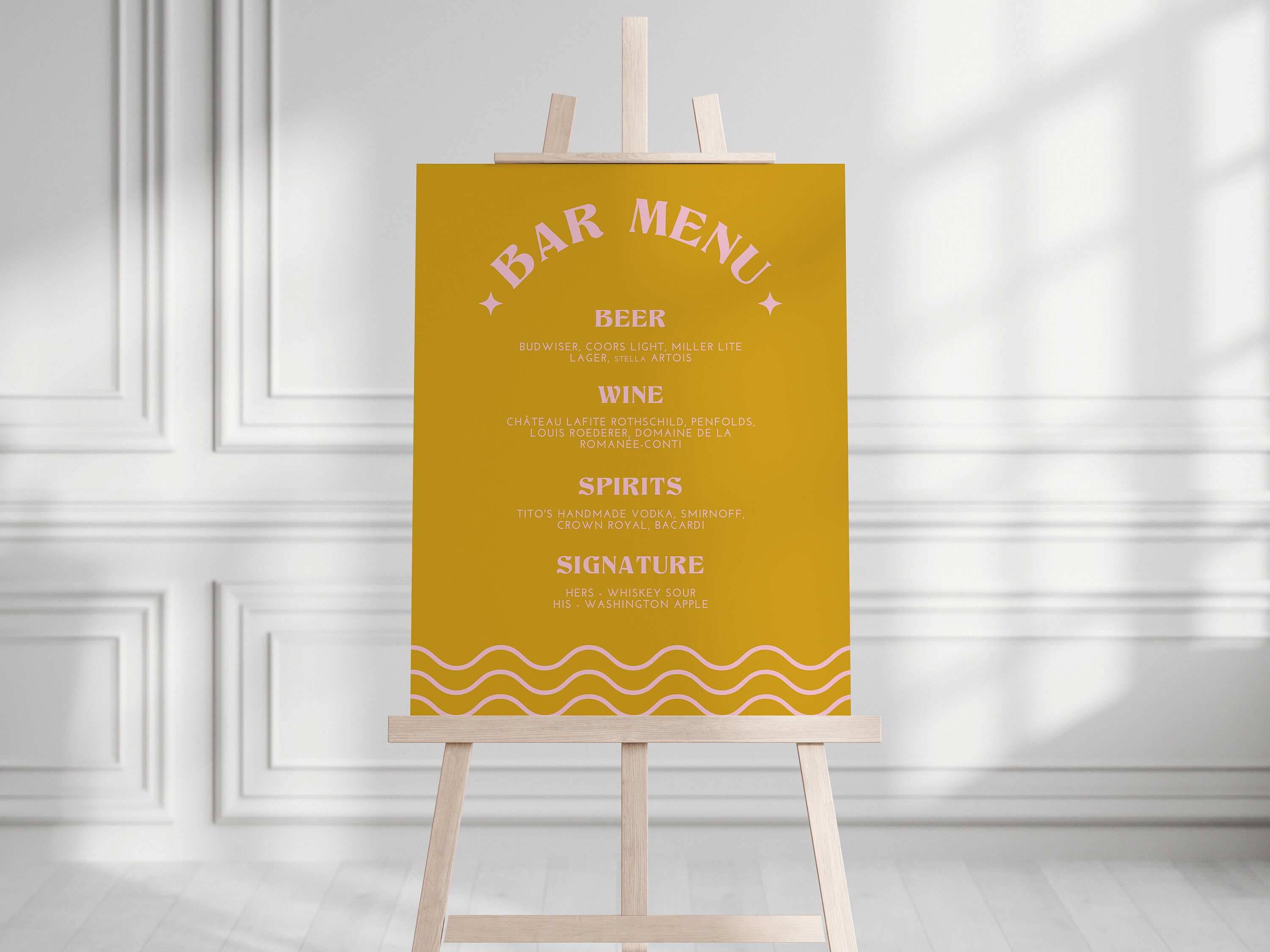 Bar Menu Sign Template Drink Menu Sign Wedding Signature - Etsy Canada