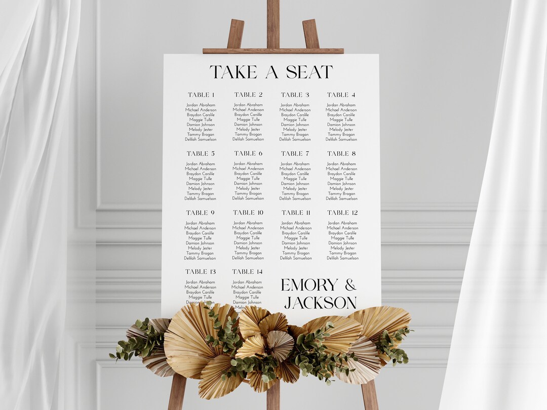 Seating Chart Template, Boho Seating Chart, Arched Seating Chart ...