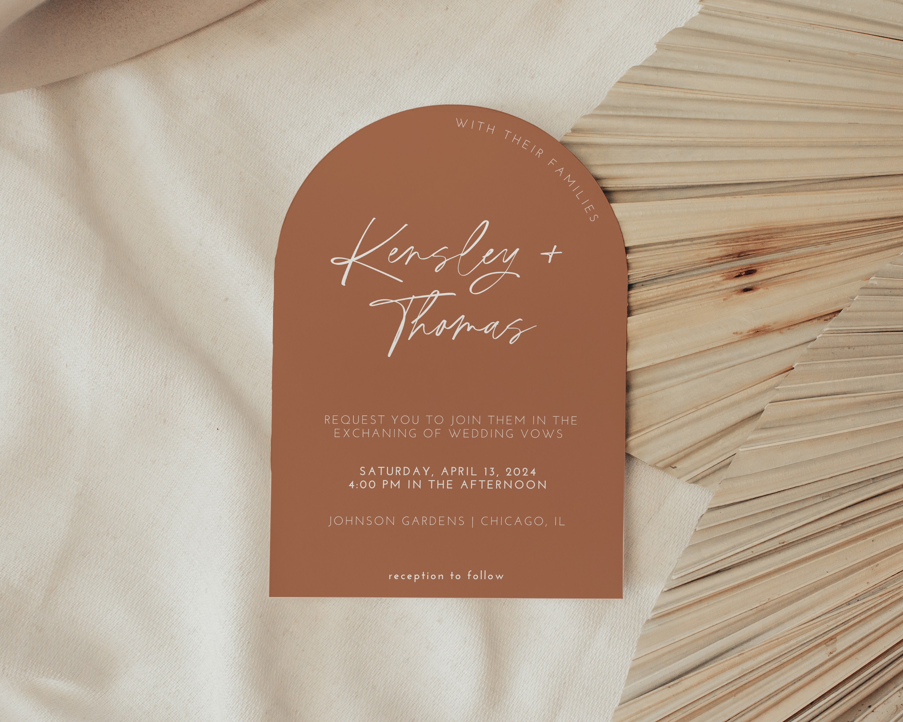 Minimal Arch Wedding Invitation Boho Wedding Invite - Etsy Canada