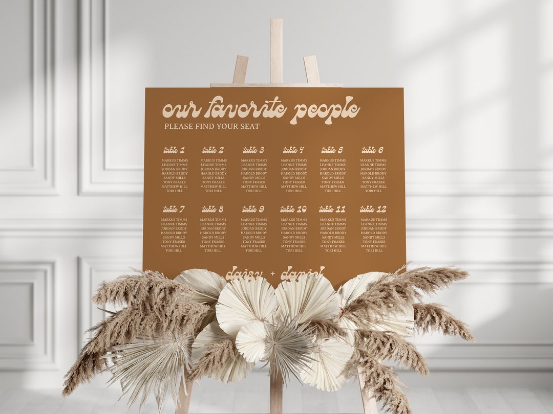 Seating Chart Template, Boho Seating Chart, Arched Seating Chart ...