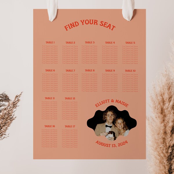 Colorful Seating Chart - Etsy