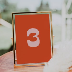 Retro Table Number Template, Retro Number Template, Table Number ...