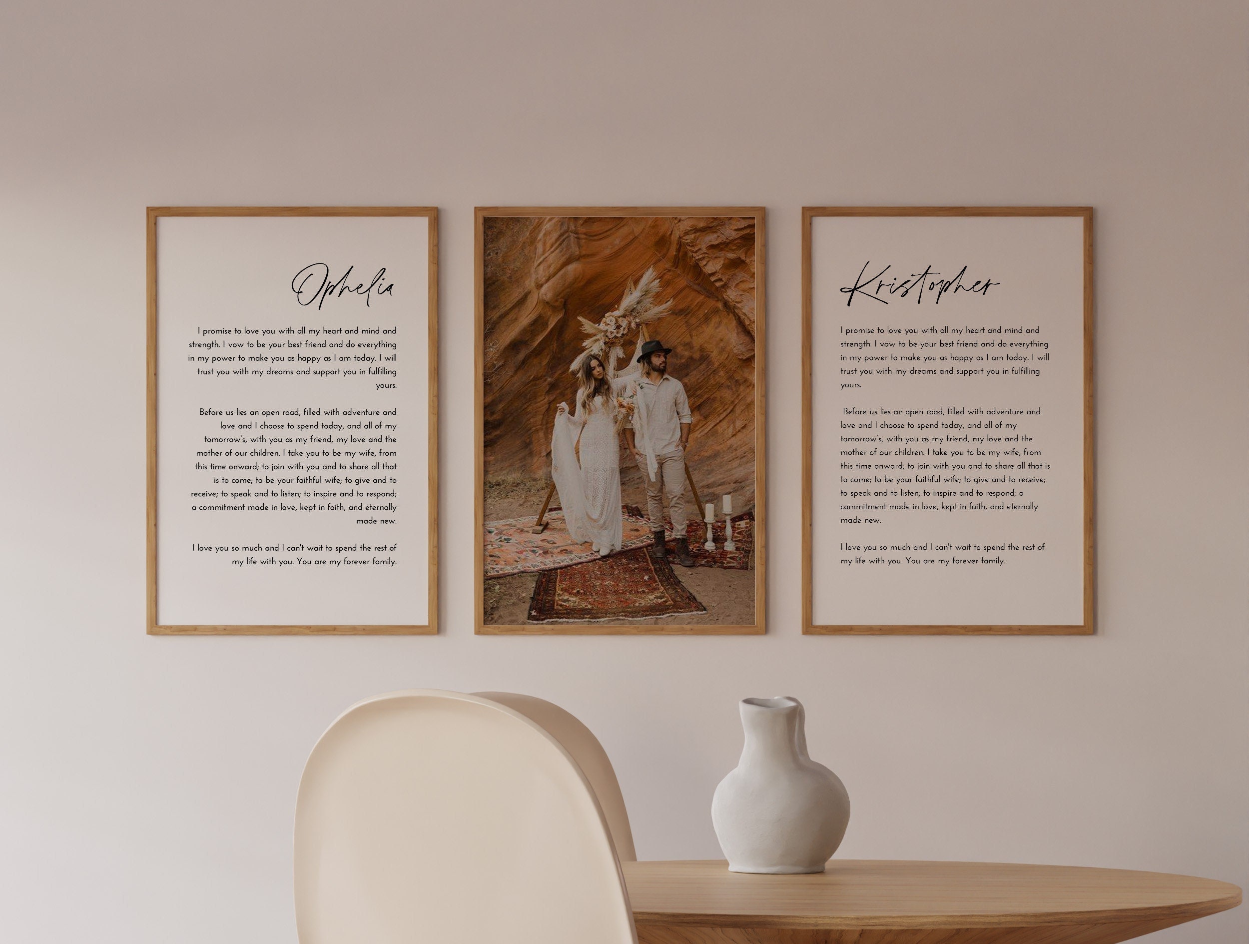 Wedding Vow Print Custom Matching His and Hers Wedding - Etsy