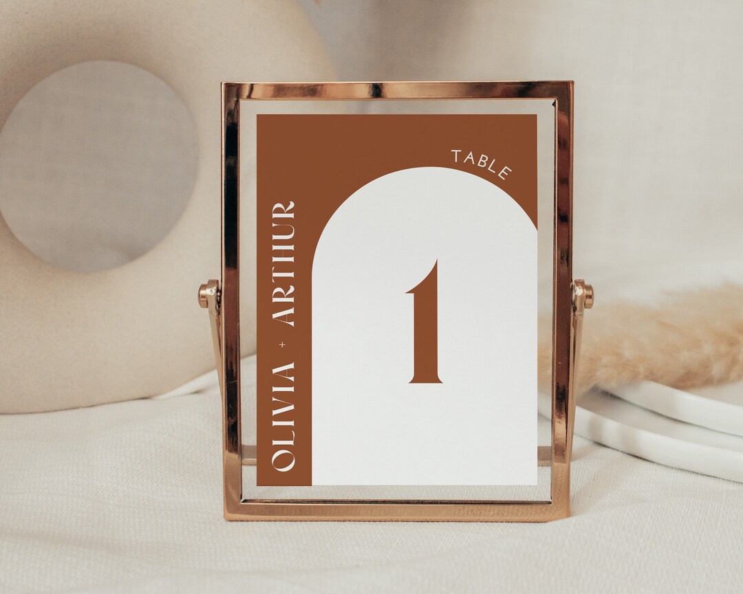 Boho Table Number Template, Neutral Number Template, Table Number ...