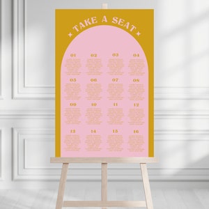 Seating Chart Template, Boho Seating Chart, Arched Seating Chart ...