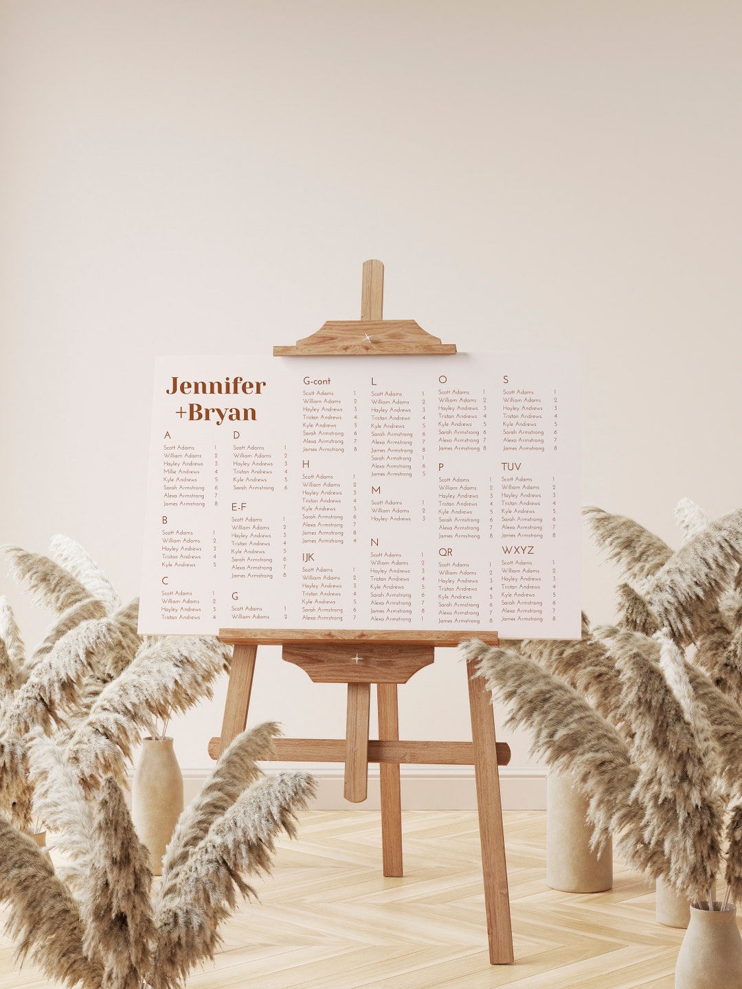 Seating Chart Template, Boho Seating Chart, Arched Seating Chart ...