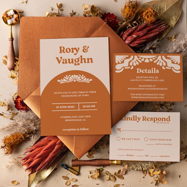 Retro Wedding Invitation - Etsy