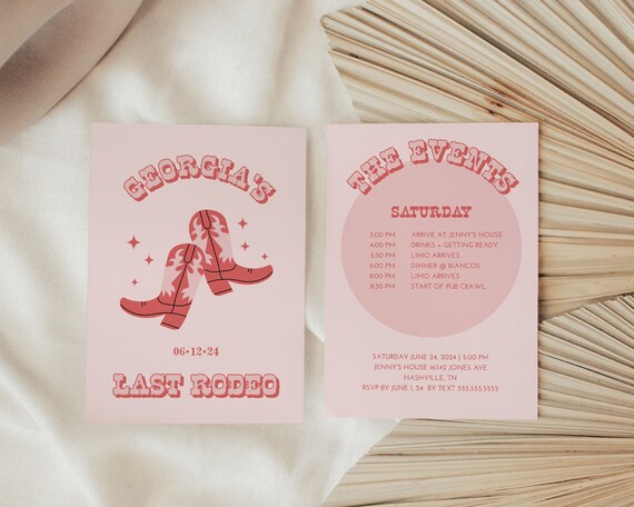 Last Rodeo Invitation Bachelorette Party Invite Bach Party - Etsy