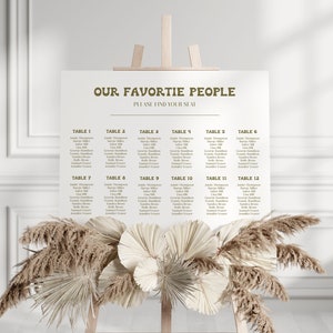 Seating Chart Template, Boho Seating Chart, Arched Seating Chart ...