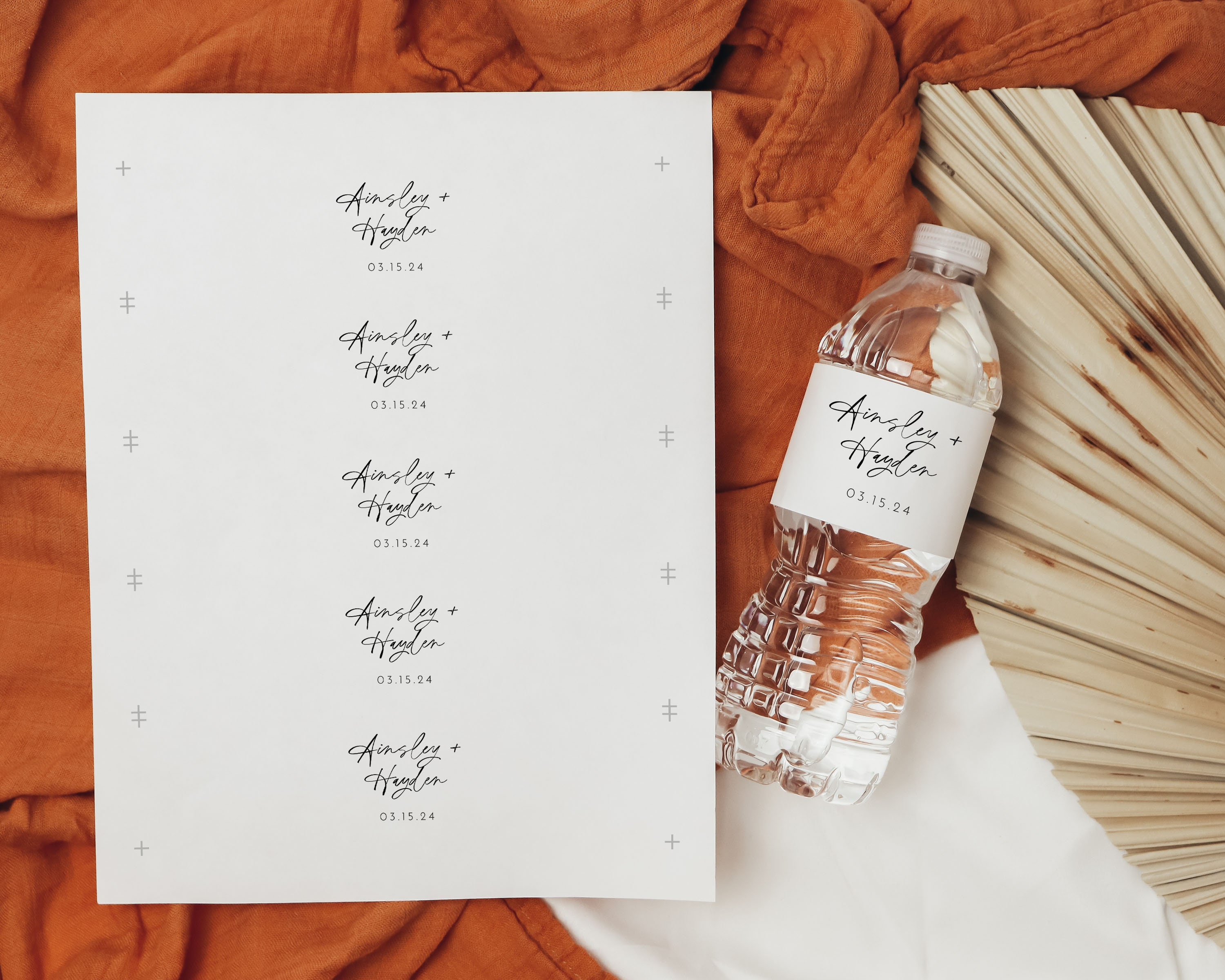 Wedding Water Bottle Label Template Water Bottle Template - Etsy
