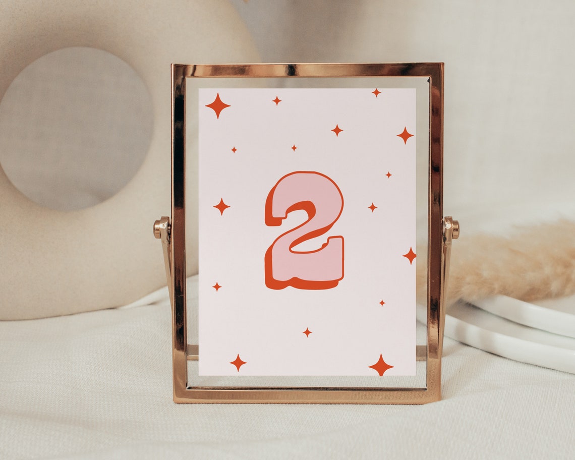 Retro Table Number Template, Retro Number Template, Table Number ...