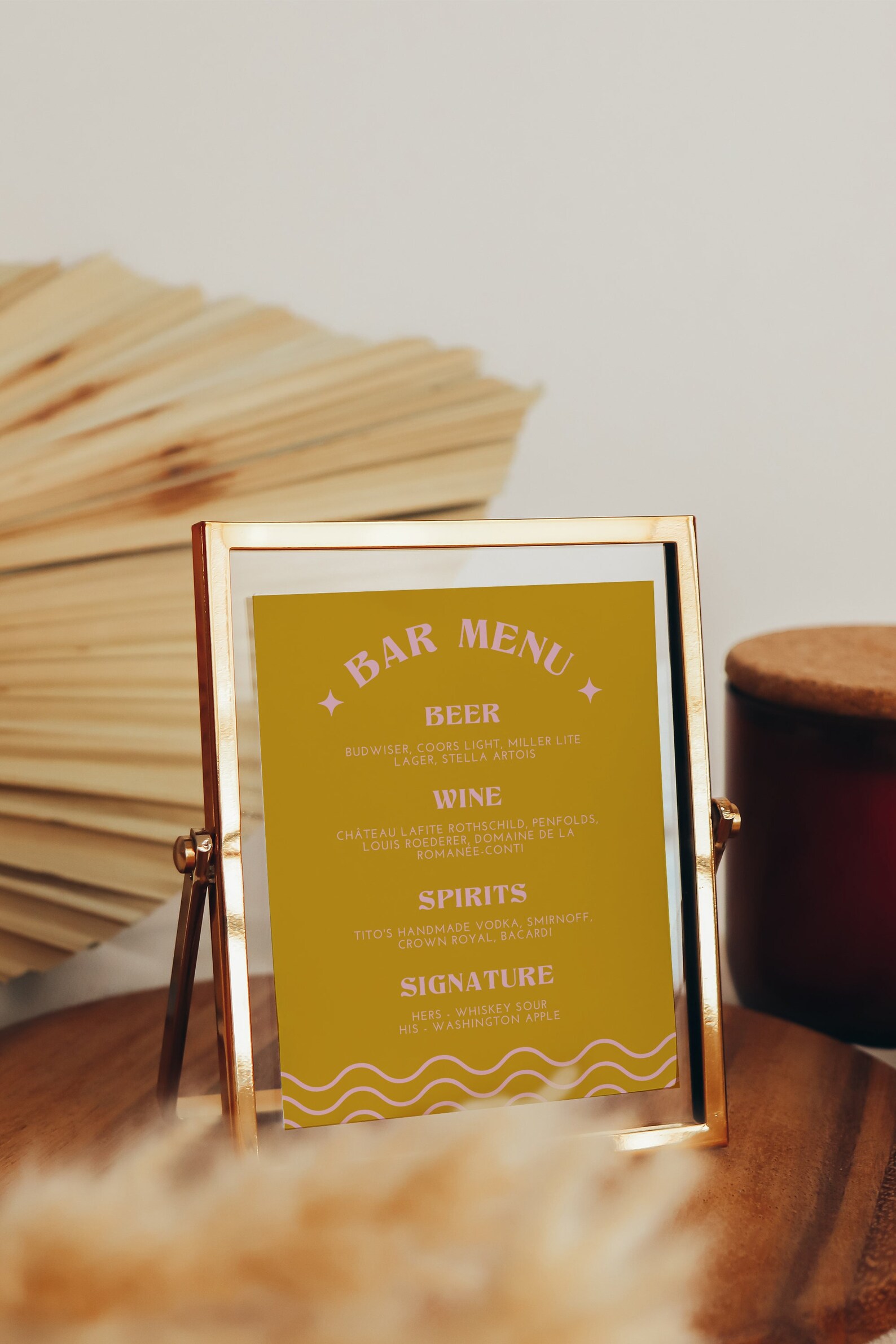 Bar Menu Sign Template Drink Menu Sign Wedding Signature - Etsy