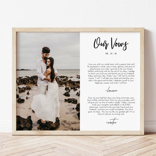 Wedding Vow Display Template - Etsy