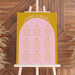 Seating Chart Template, Boho Seating Chart, Arched Seating Chart ...