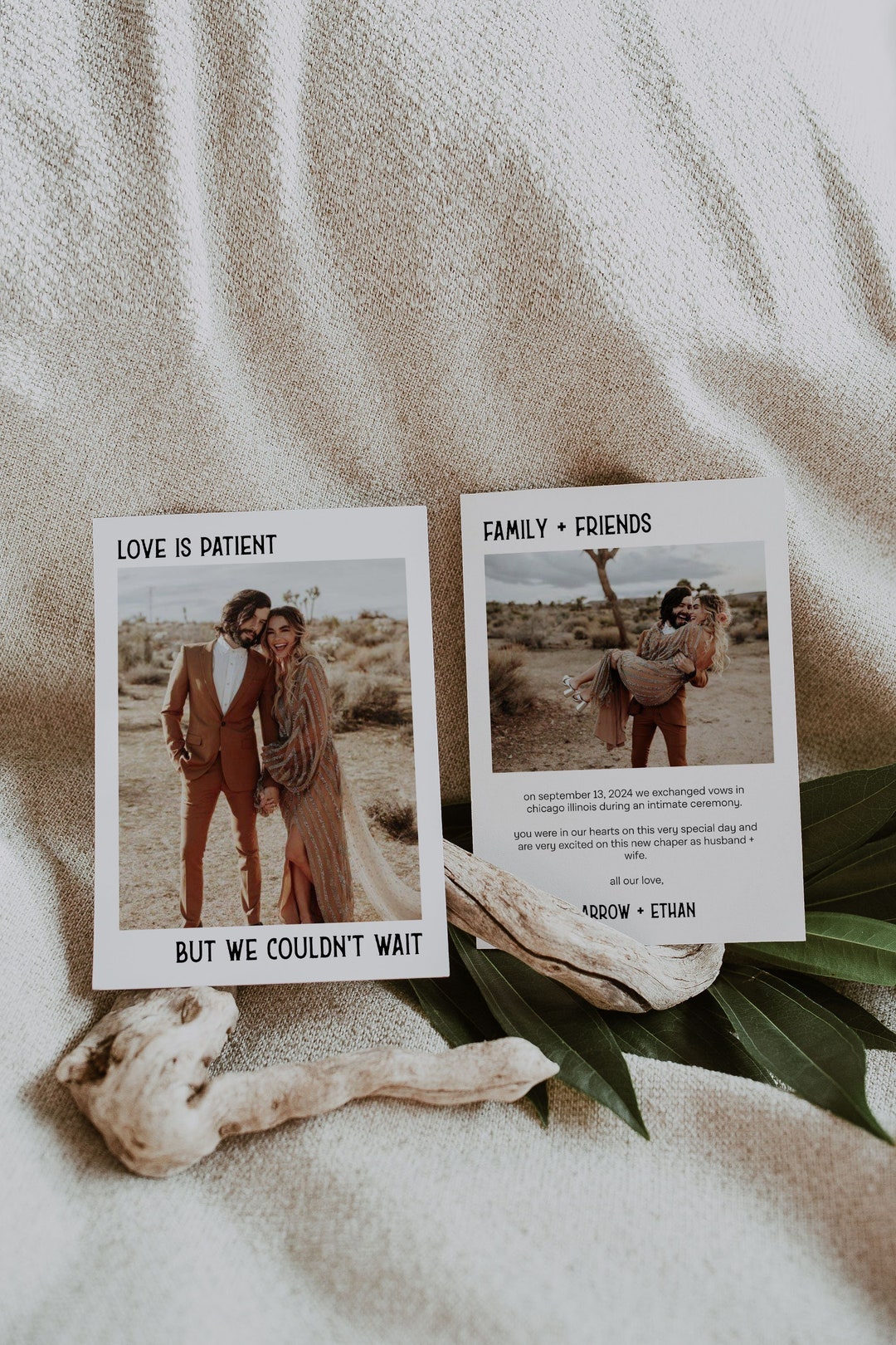 Elopement Card, We Eloped Card, Elopement Announcement, Wedding ...