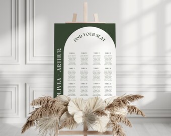 Seating Chart Template, Boho Seating Chart, Arched Seating Chart ...