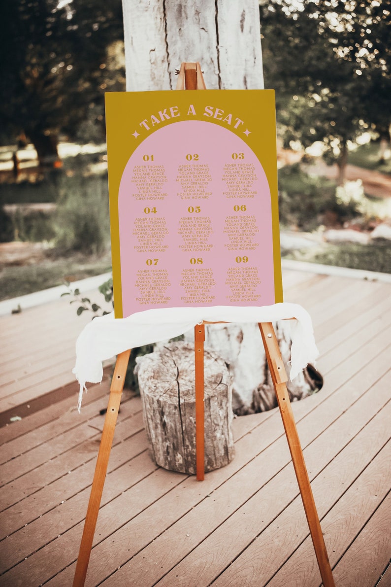 Seating Chart Template Boho Seating Chart Arched Seating - Etsy
