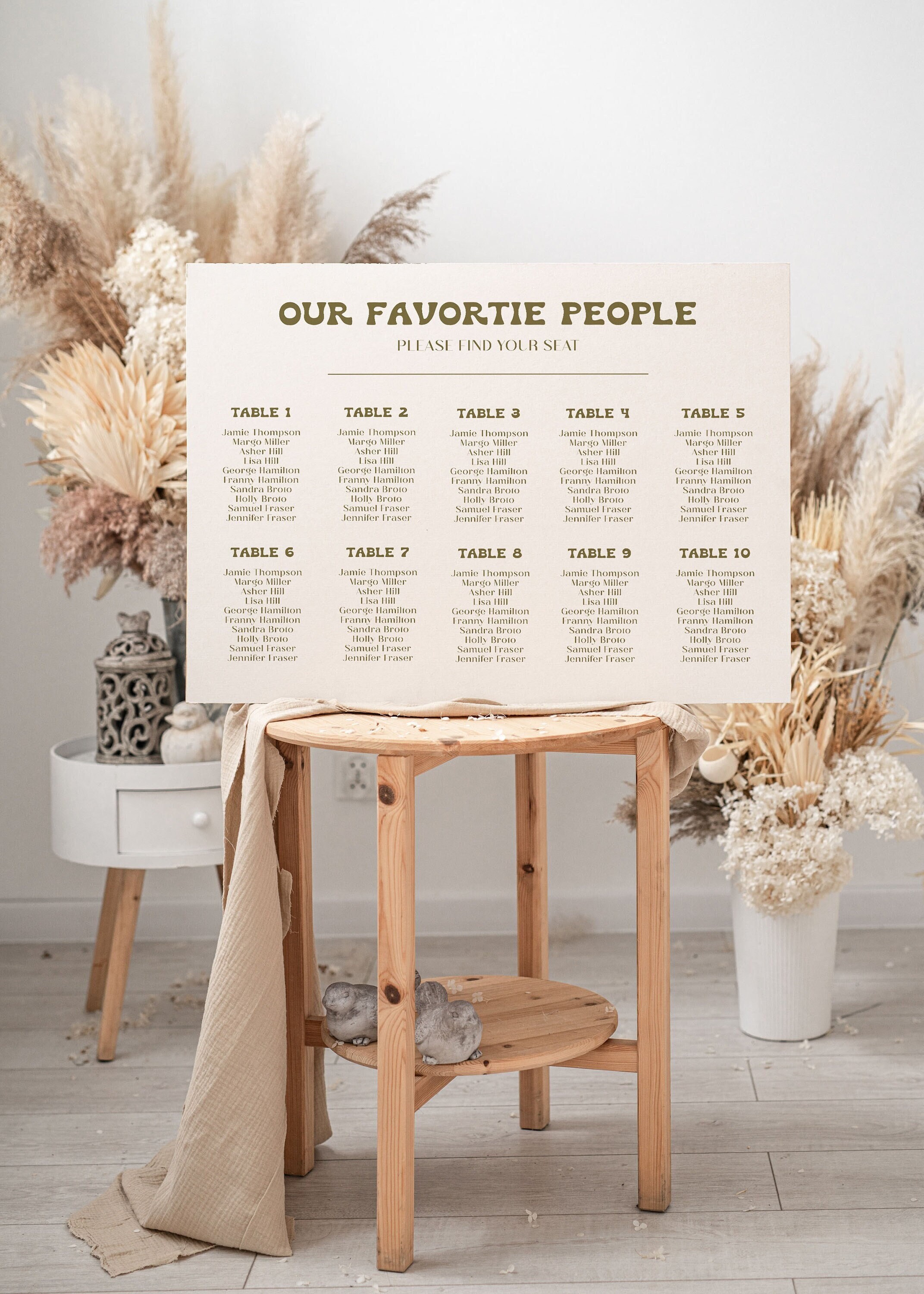 Seating Chart Template Boho Seating Chart Arched Seating - Etsy Canada