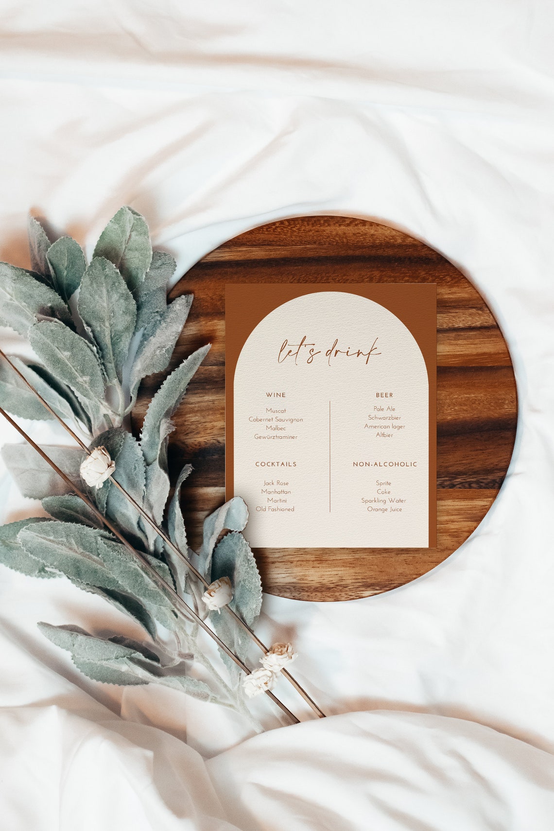 Bar Menu Template Menu Diy Boho Menu Card Retro Menu - Etsy