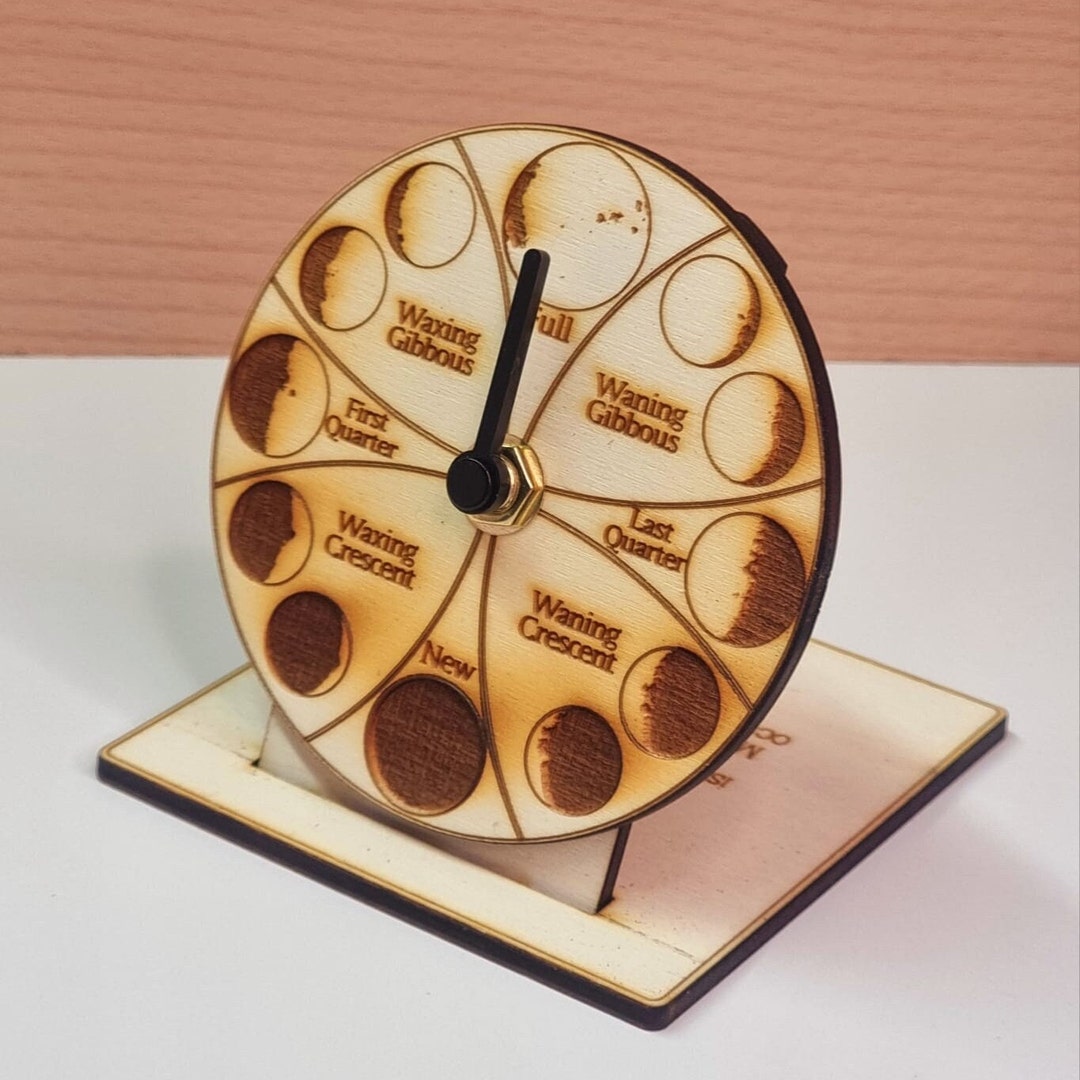 Desktop Moonclock Venn Design, Unique Moon Phase Clock, Moon Tracker ...