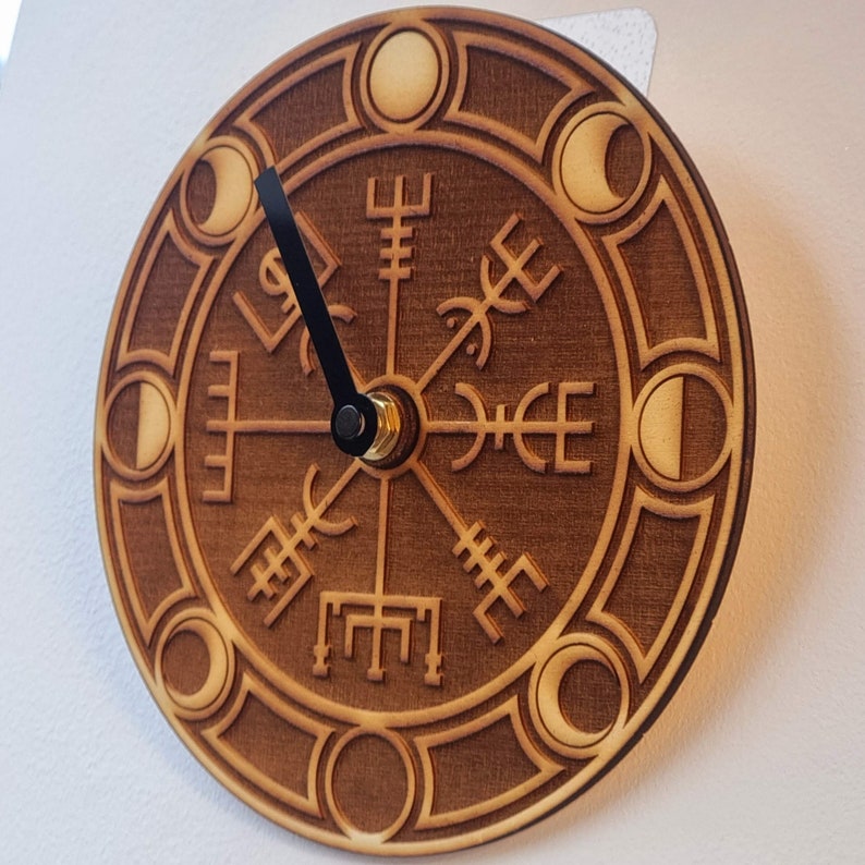 Vegvisir Viking Compass Moon Phase Clock: Norse Moon Tracker - Etsy