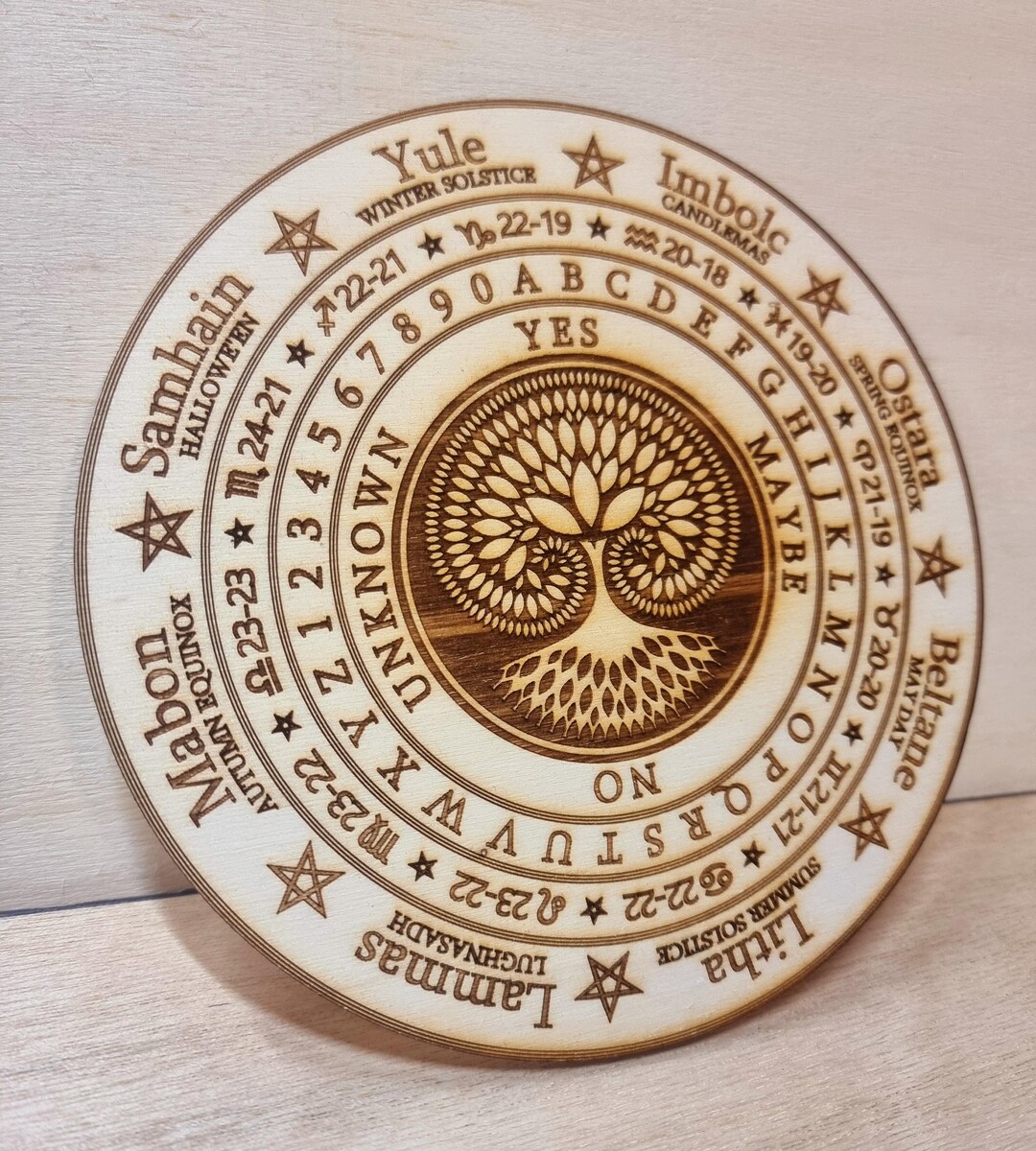 Tree of Life Pendulum Board: Engraved Wood Divination Altar - Etsy