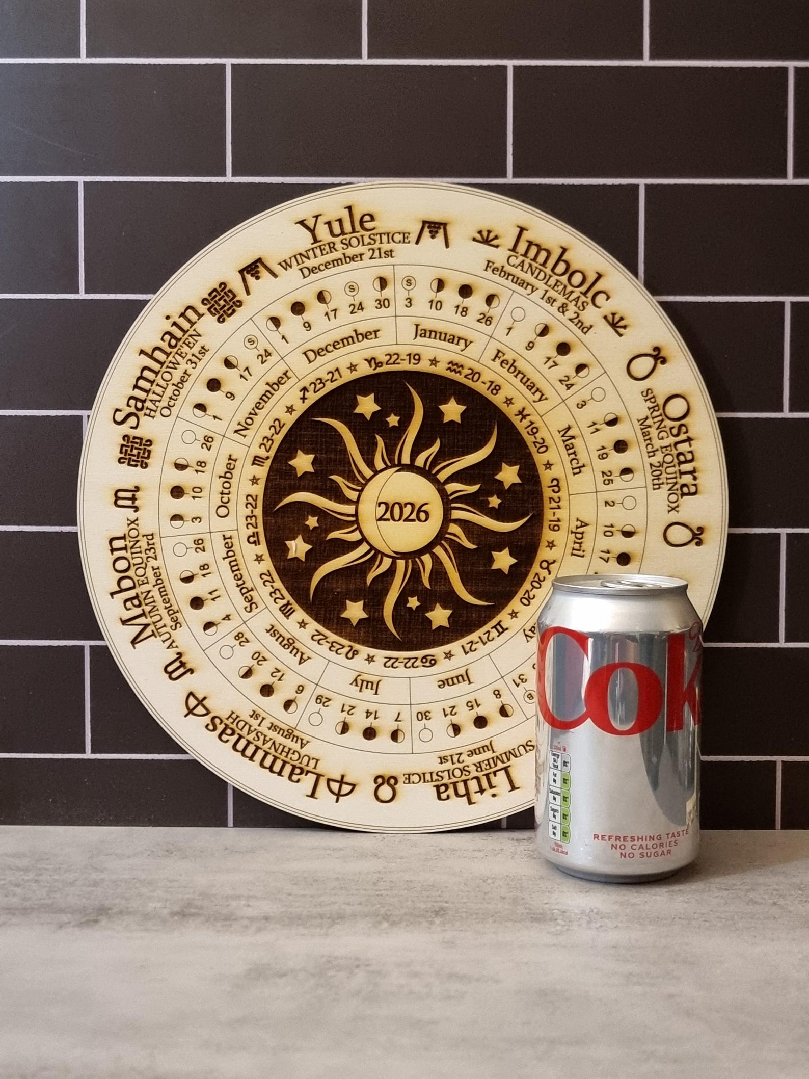 2026 Wheel of the Year Moon Phase Calendar, Wiccan Pagan Altar Décor - Etsy