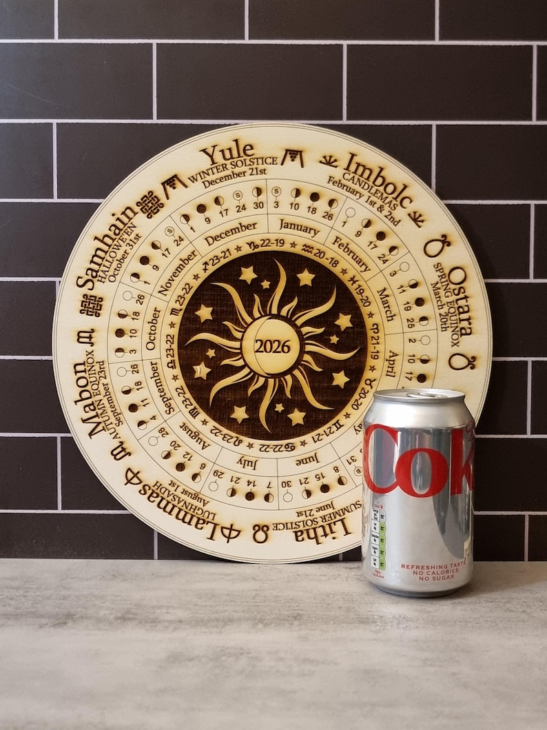 2026 Wheel of the Year Moon Phase Calendar, Wiccan Pagan Altar Décor - Etsy