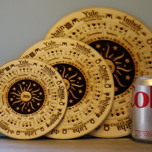 2025 Wheel of the Year Calendar: Laser Engraved Smiling Sun & Moon - Etsy