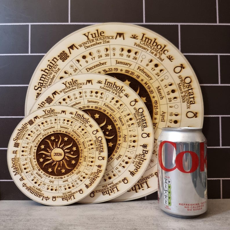 2026 Wheel of the Year Moon Phase Calendar, Wiccan Pagan Altar Décor - Etsy