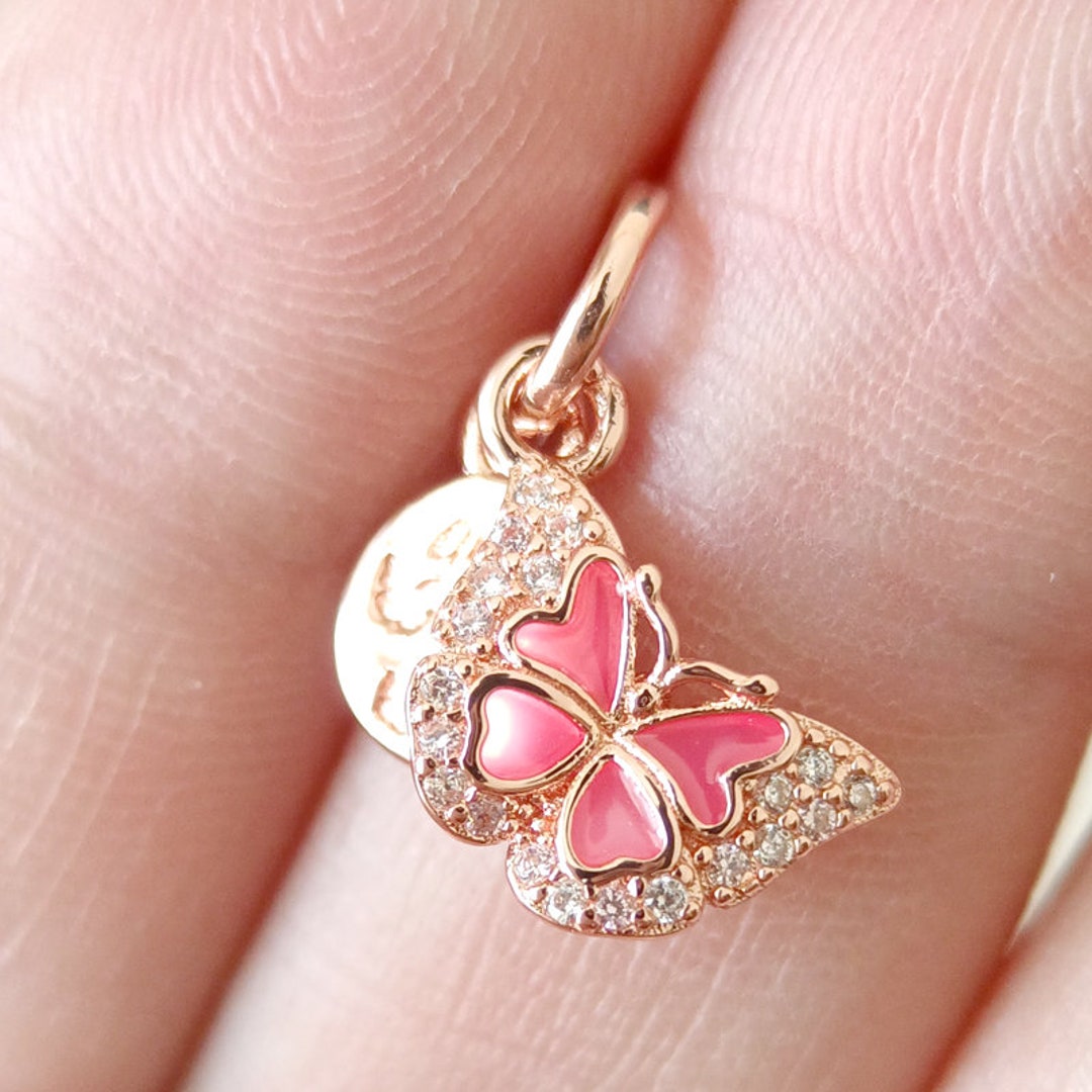 Rose Gold Pink Butterfly & Quote Double Dangle Charm Fits - Etsy