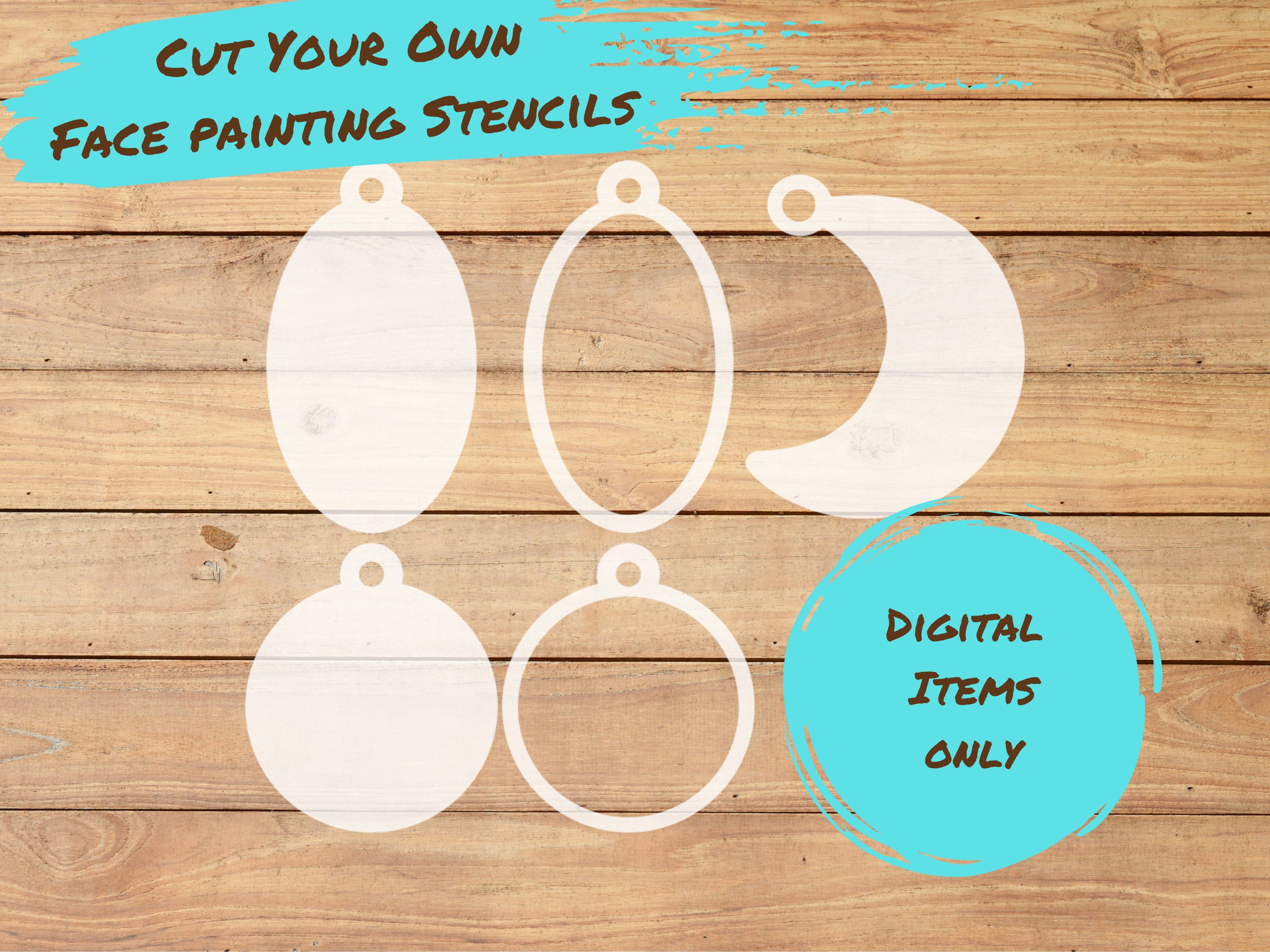 Face Painting Stencil SVG Template: DIY Cut File (digital File) - Etsy