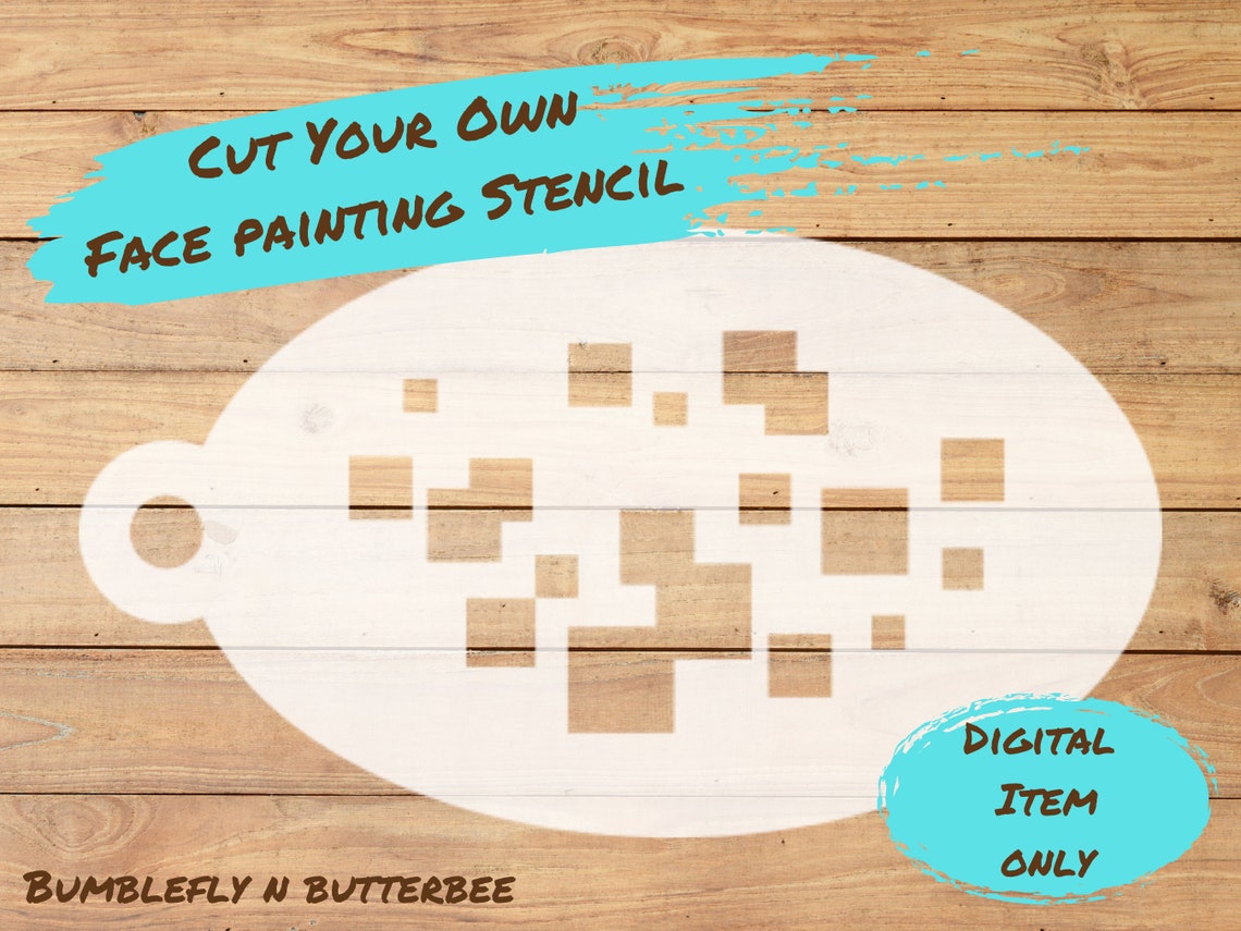 Pixel Face Painting SVG Stencil, Face Painting Cut File, DIY Face ...