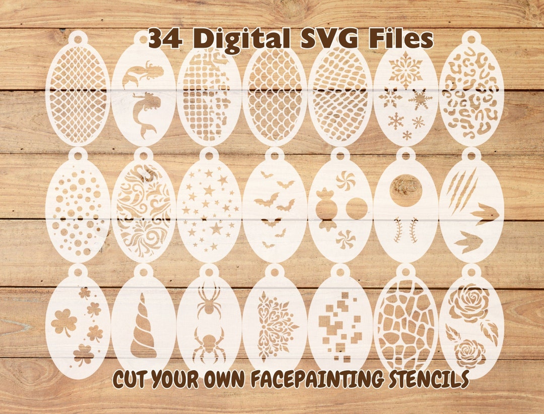 Face Painting Stencil SVG: 34 DIY Designs (digital File) - Etsy